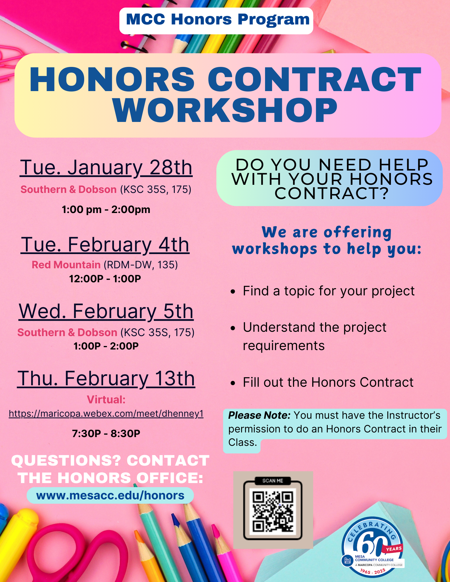 Honors Contract Workshop | Mesa Community College